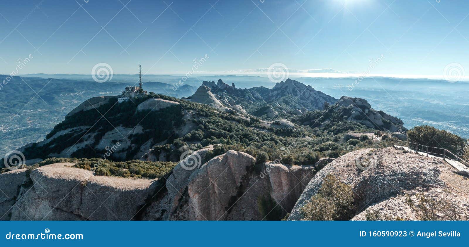 Panoramic View of the Mountain of Montserrat from Sant Jeroni, the ...