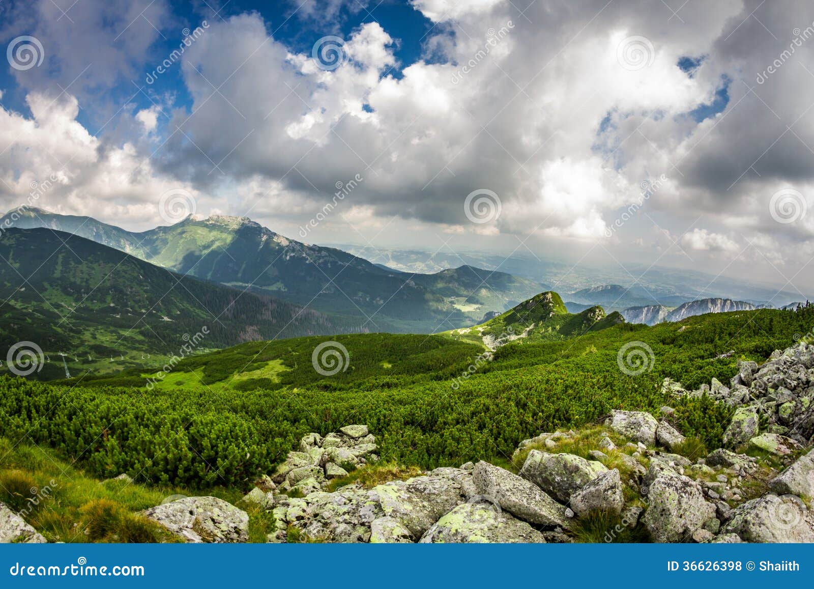 Panoramic View of Mountain Peaks from the Trail Stock Photo - Image of ...