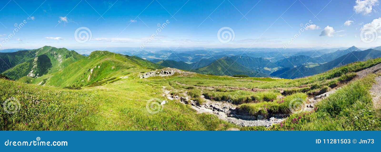Panoramic View from Mountain Ridge Stock Image - Image of clouds, ridge ...