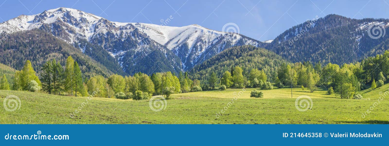 Panoramic View of Mountain Valley on Spring Stock Photo - Image of ...
