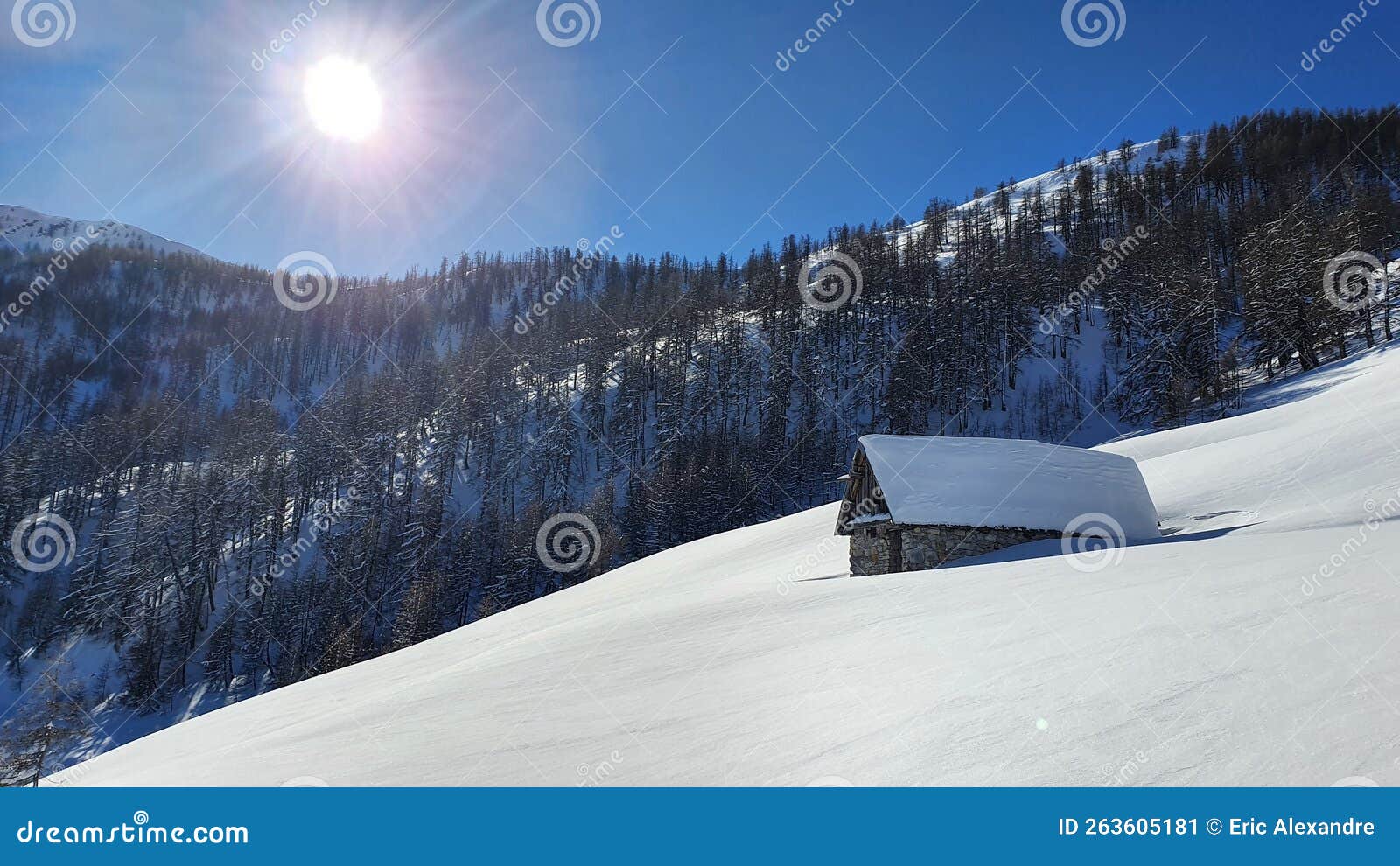 Panoramic View on the Moutains Under the Snow Stock Image - Image of ...