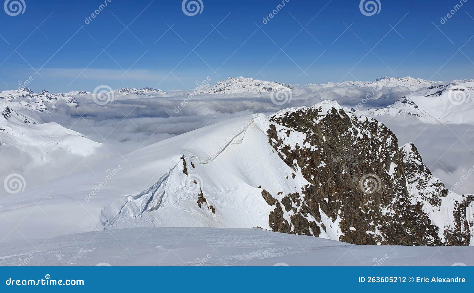 Panoramic View on the Moutains Under the Snow Stock Photo - Image of ...