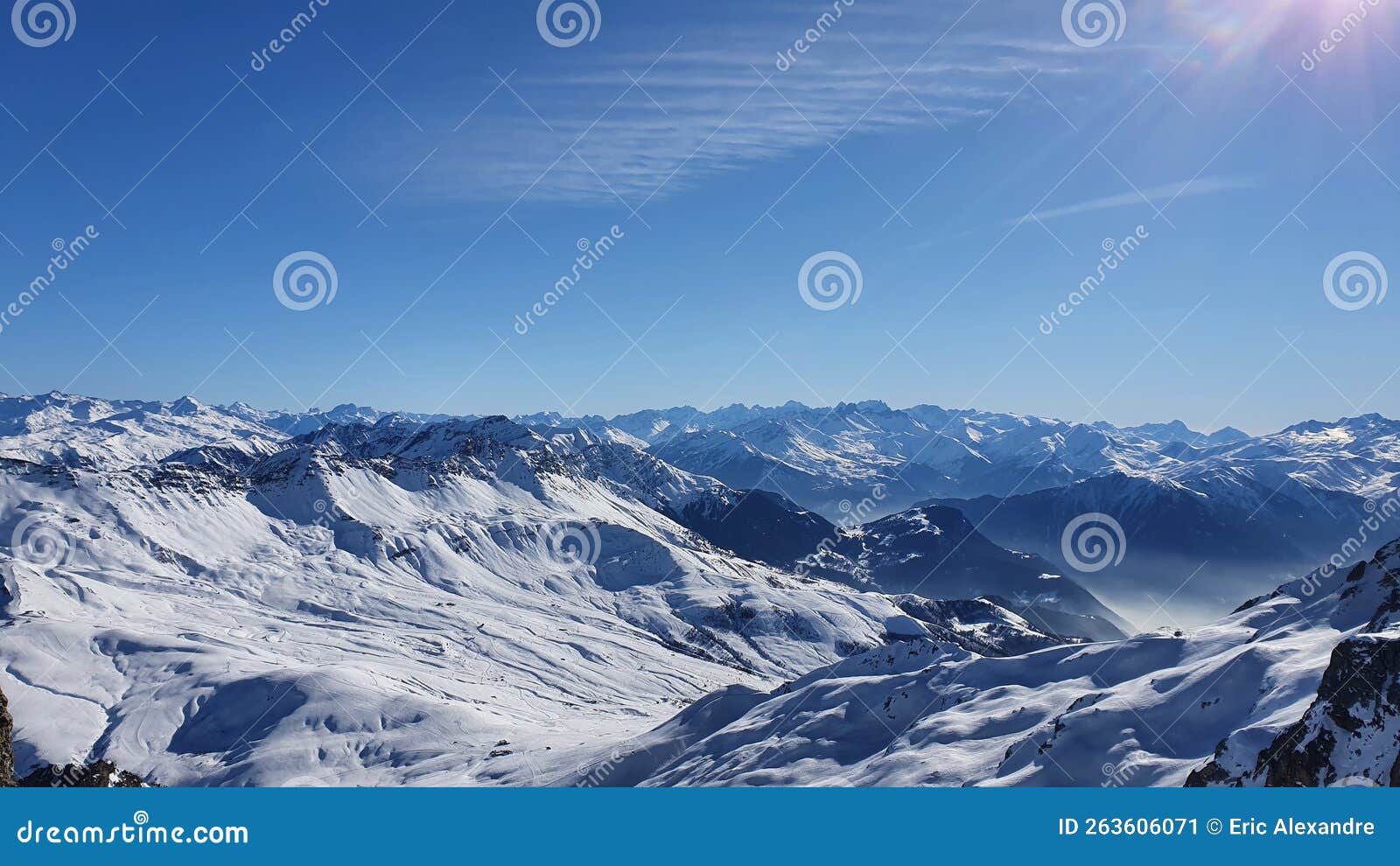 Panoramic View on the Moutains Under the Snow Stock Image - Image of ...