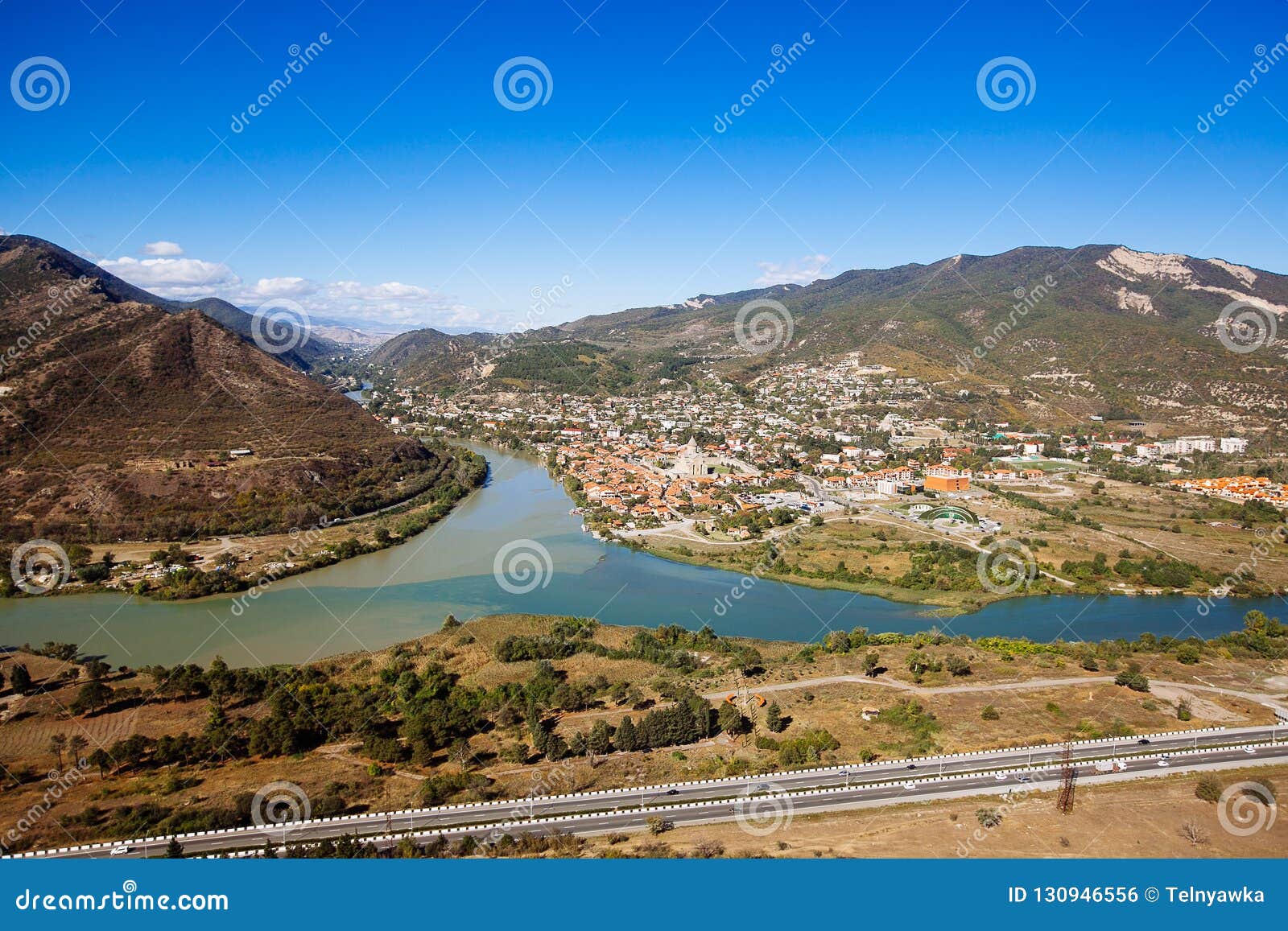 Panoramic View of Mtskheta Town, Georgia Stock Photo - Image of ...