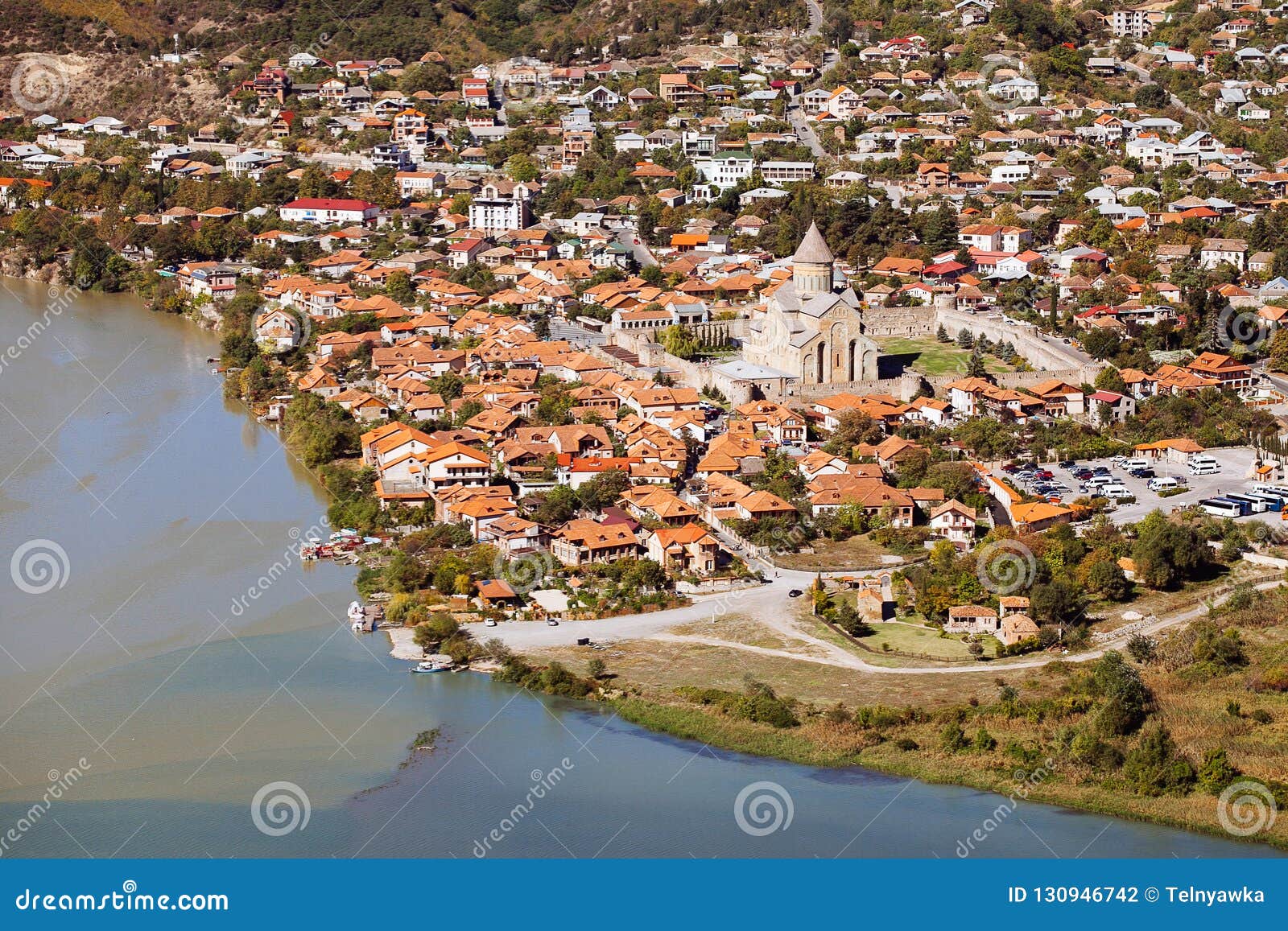 Panoramic View of Mtskheta Town, Georgia Stock Photo - Image of ...