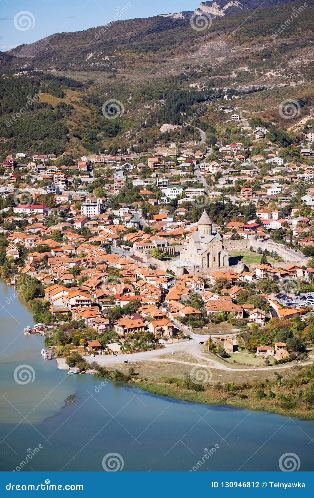Panoramic View of Mtskheta Town, Georgia Stock Photo - Image of jvari ...