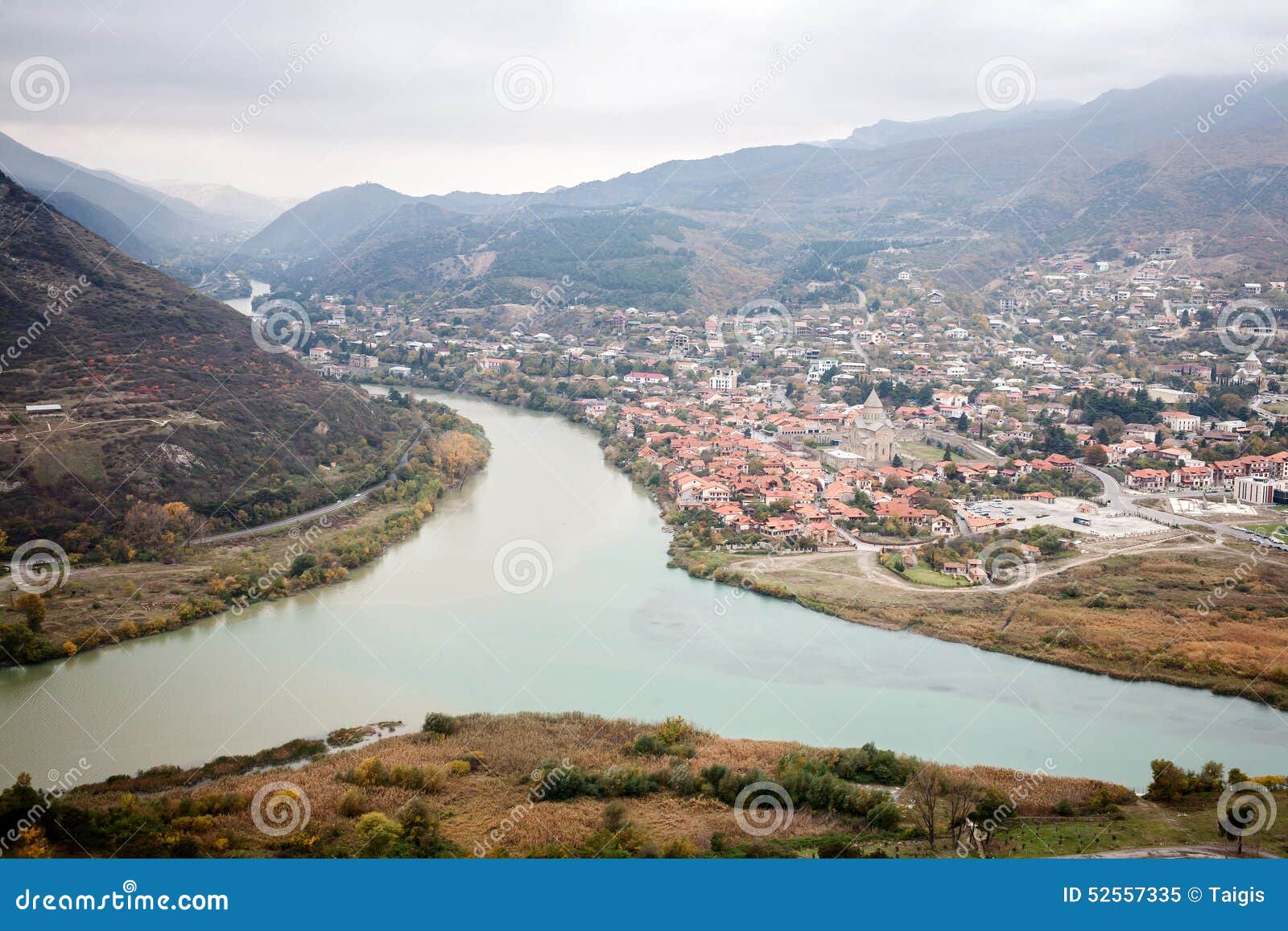 Panoramic view of Mtskheta stock image. Image of christianity - 52557335