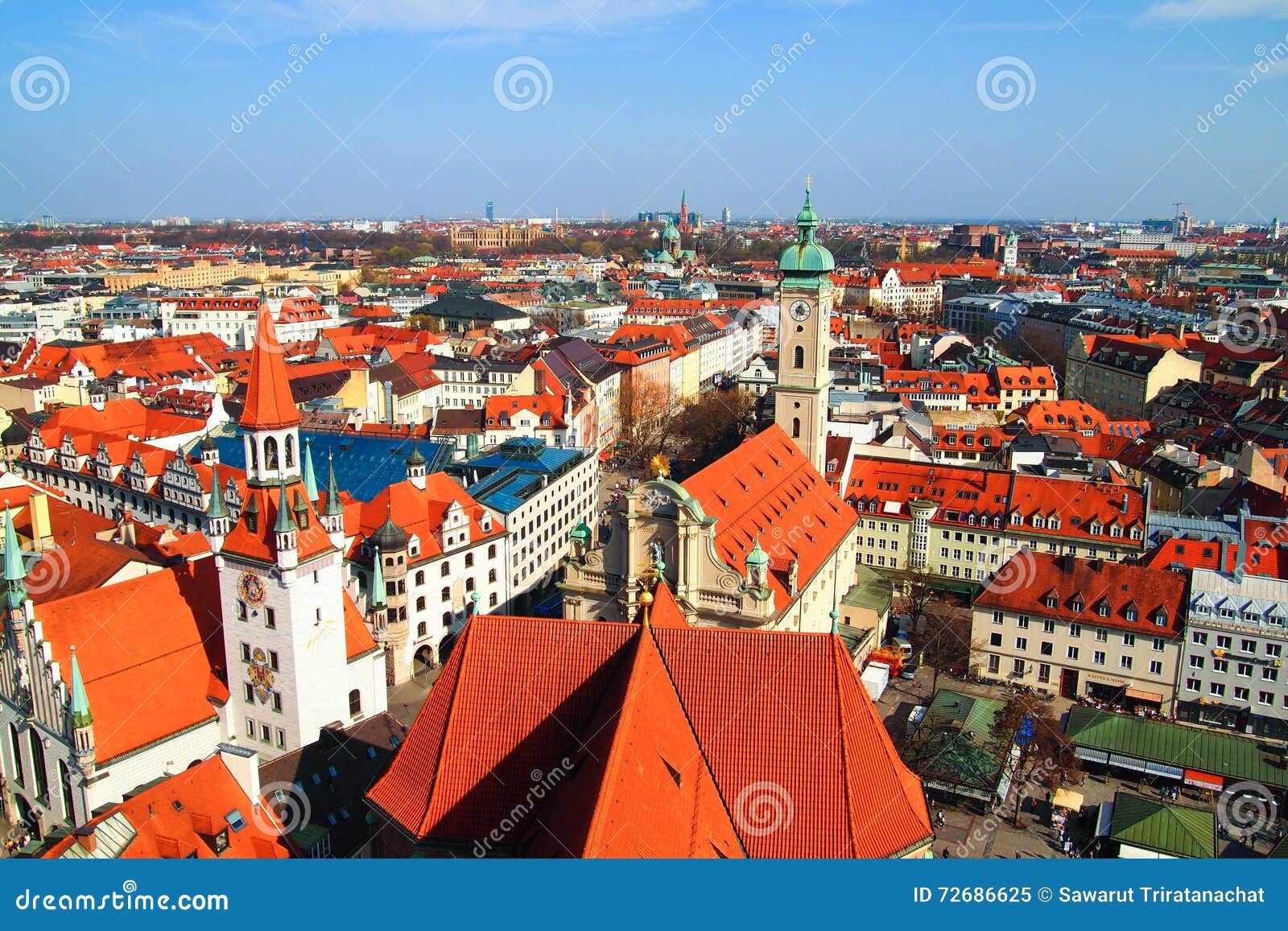 Panoramic view of Munich editorial image. Image of resident - 72686625