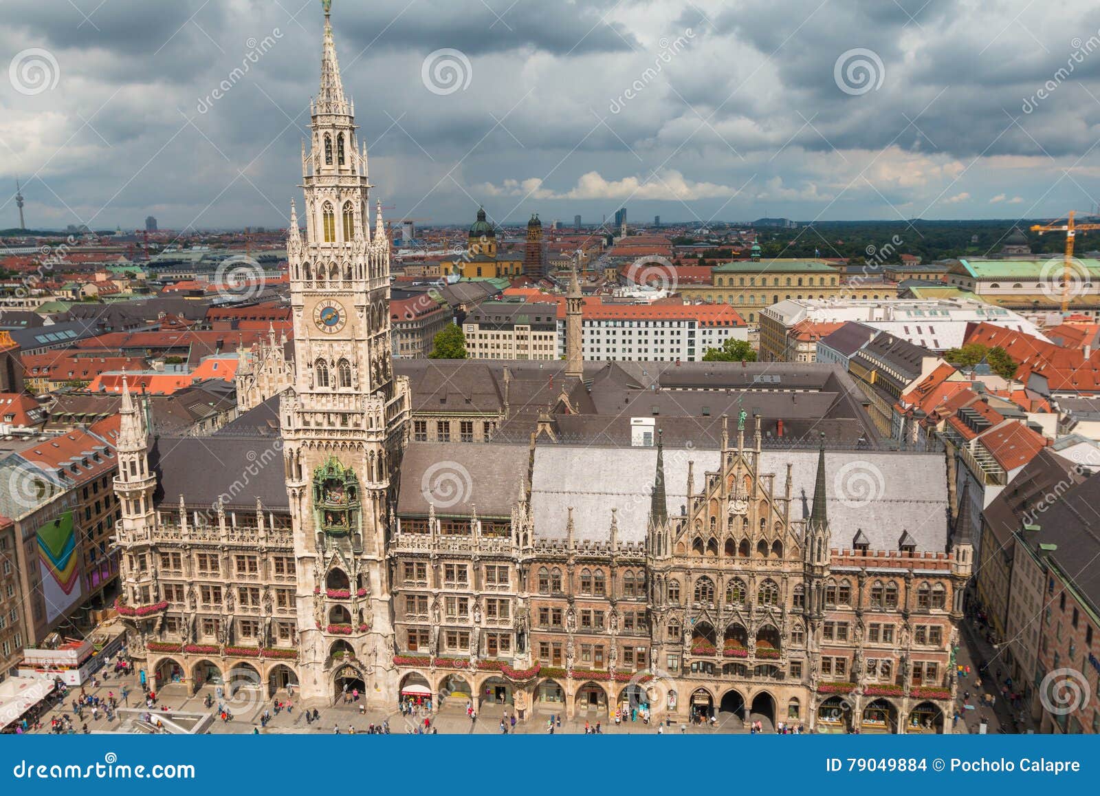 Panoramic view of Munich editorial stock image. Image of nchen - 79049884