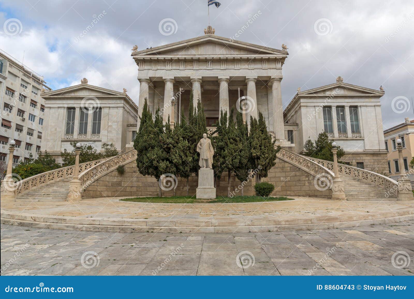 Panoramic View of National Library of Athens, Greece Stock Image ...