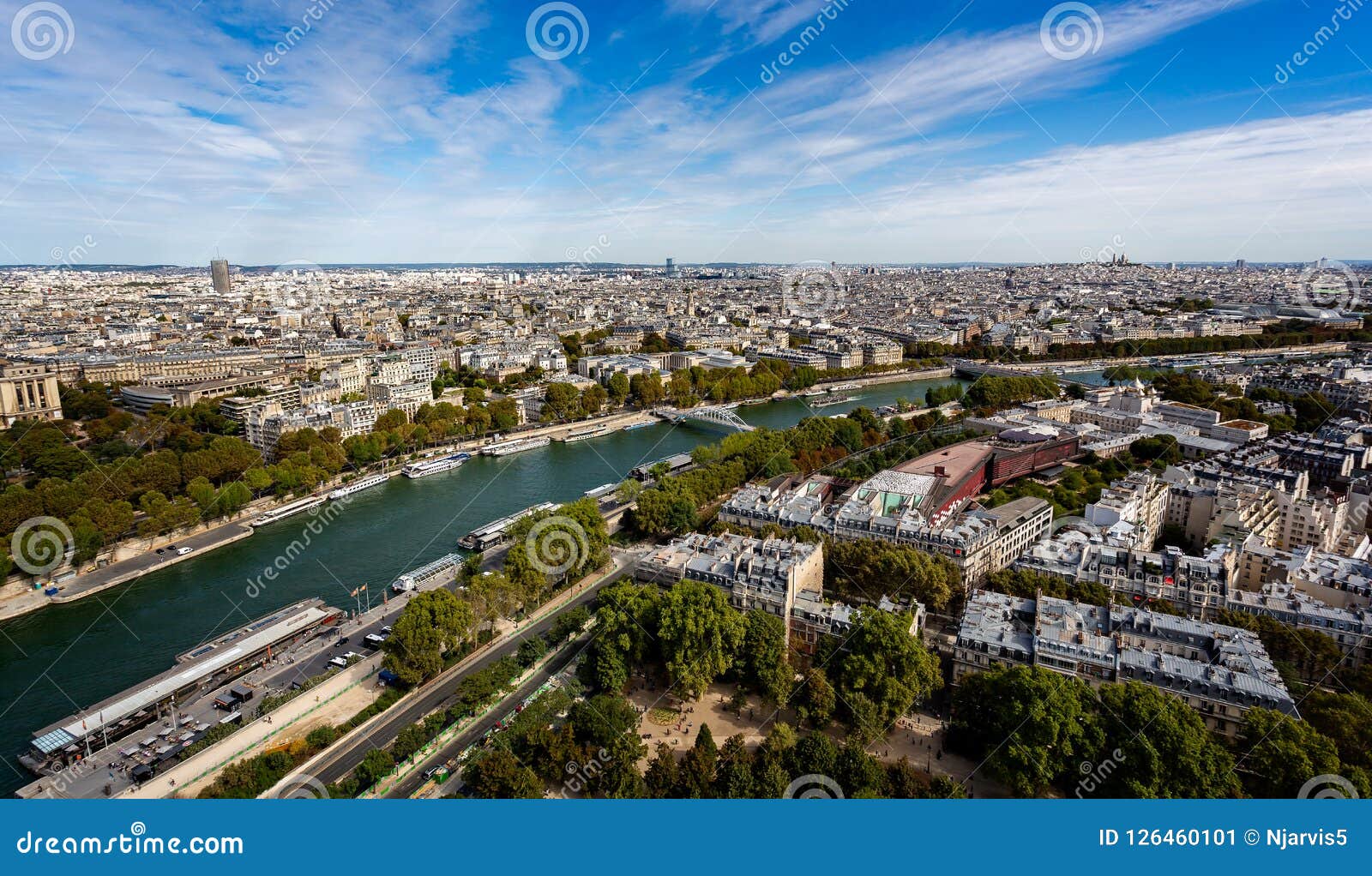 Panoramic View from the 2nd Floor Viewing Platform of the Eiffel Tower ...