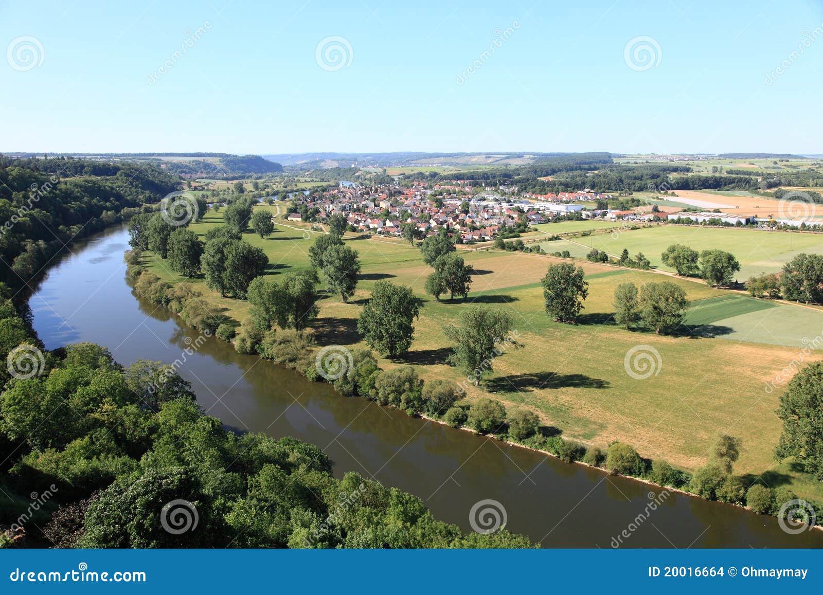 Panoramic View of Neckar River Stock Photo - Image of europe, bend ...
