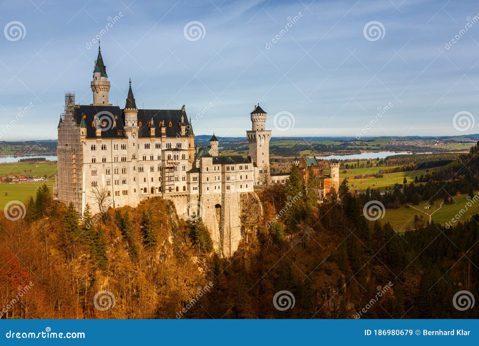 Panoramic View of Neuschwanstein Castle. Stock Image - Image of travel ...