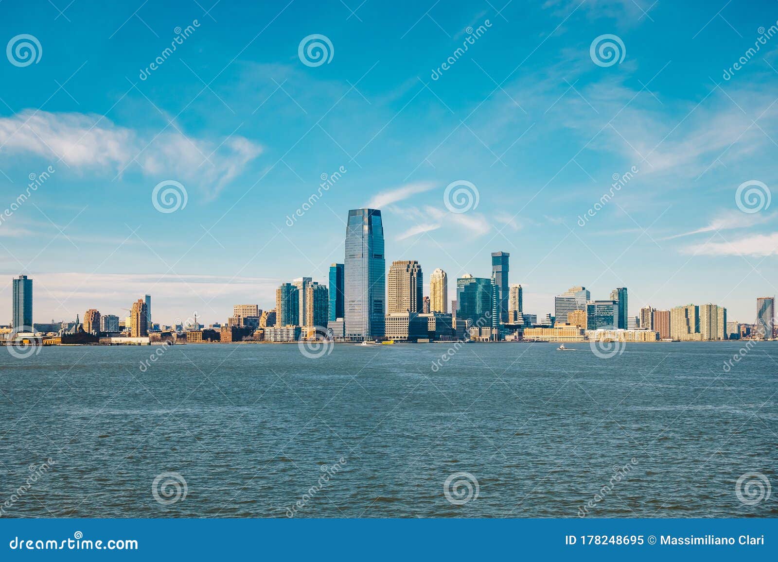 Panoramic View of New Jersey City Skylines Stock Image - Image of ...