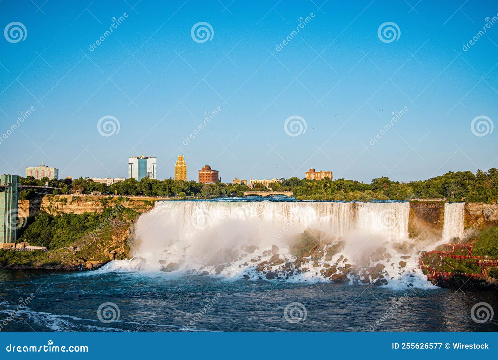 Panoramic View of Niagara Falls on Canada and the USA Border Stock ...
