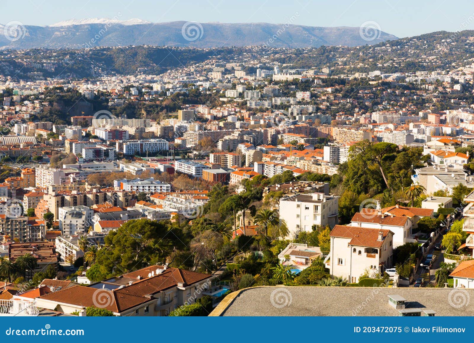 Panoramic View of Nica in France Stock Image - Image of coastline ...