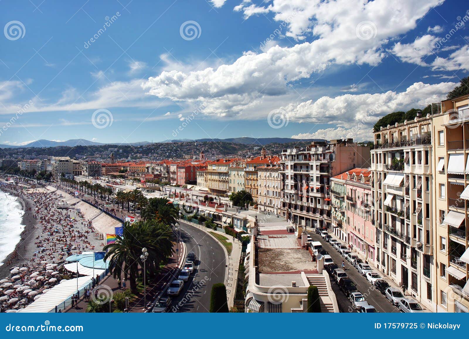 Panoramic view on Nice stock image. Image of building - 17579725