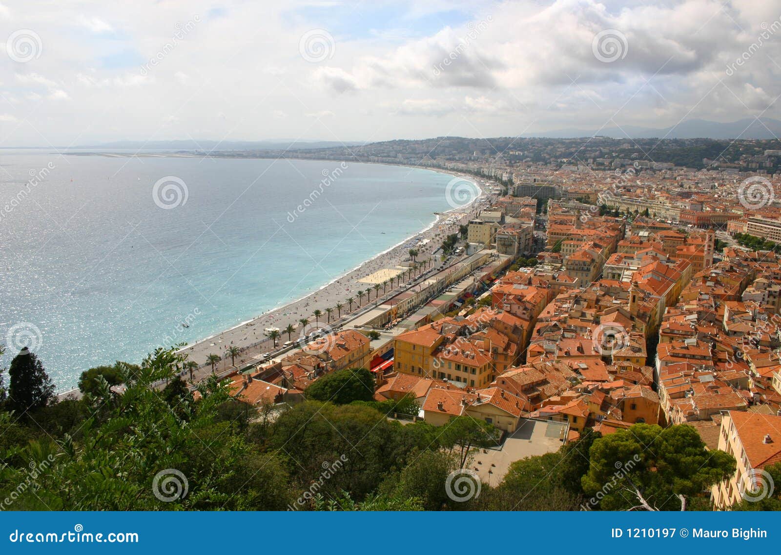 Panoramic View - Nice - France Stock Image - Image of beach, roofs: 1210197
