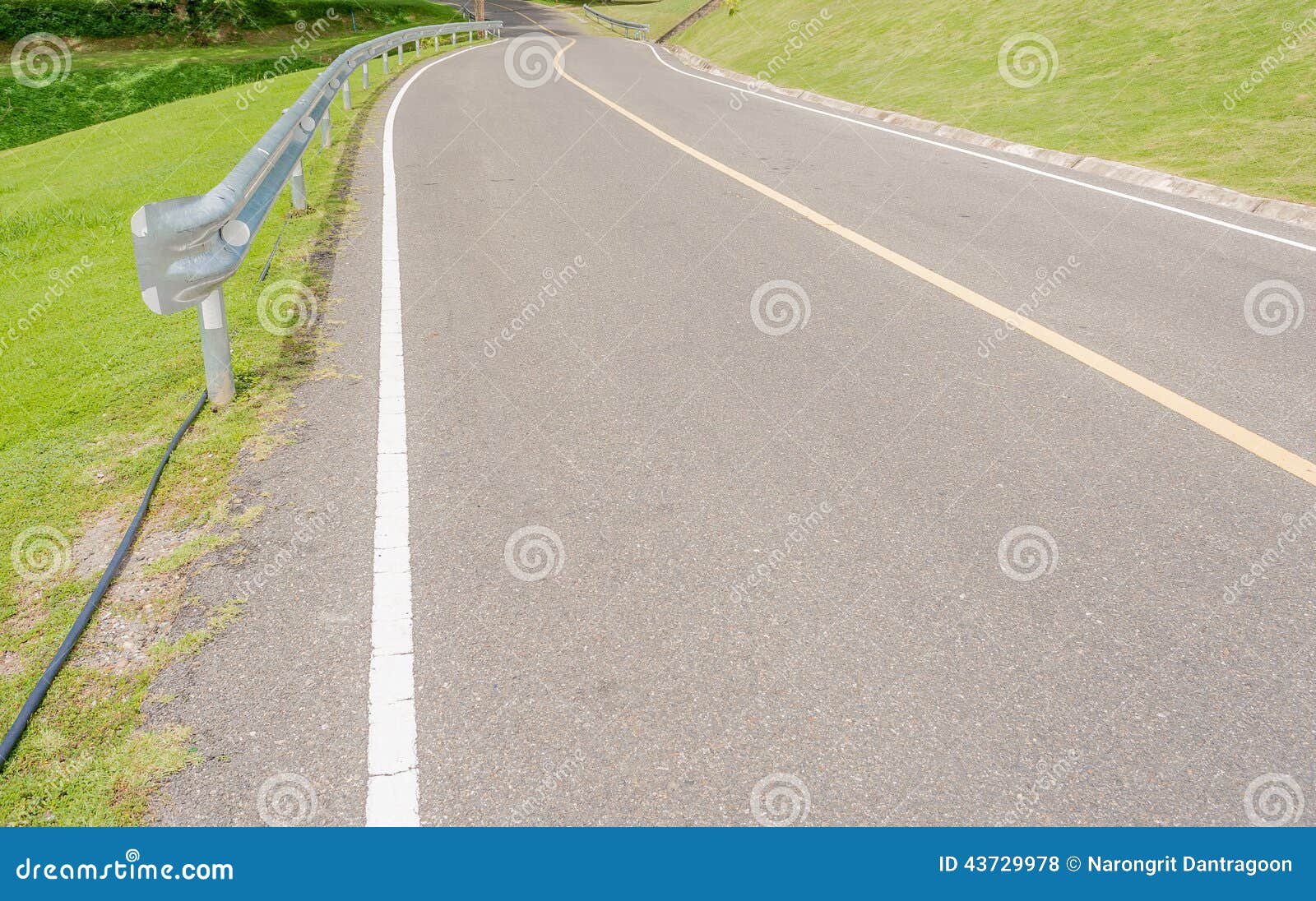Panoramic View of Nice Green Hill and Road Stock Photo - Image of ...