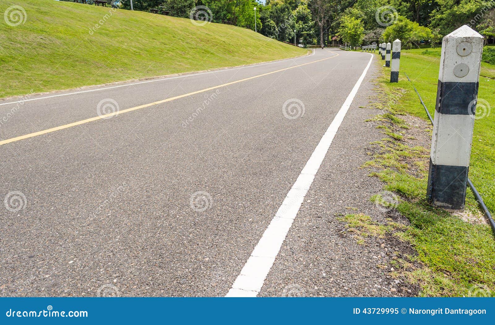 Panoramic View of Nice Green Hill and Road Stock Image - Image of ...
