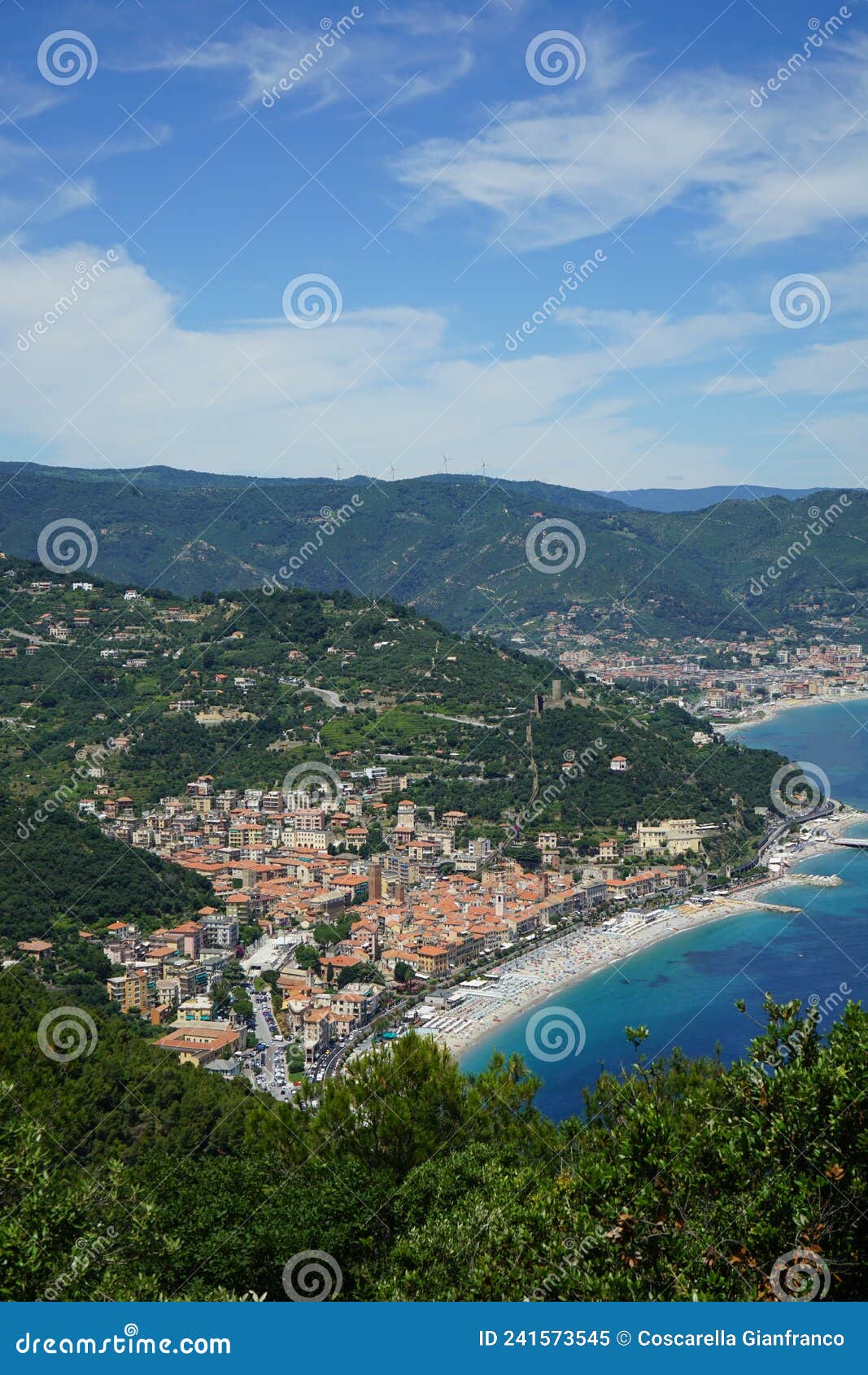 A Panoramic View of Noli, Liguria - Italy Stock Image - Image of ...
