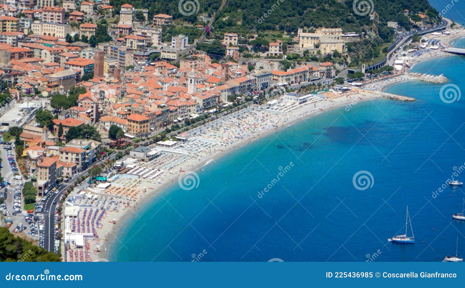 A Panoramic View of Noli, Liguria - Italy Stock Image - Image of ...