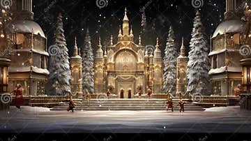 A Panoramic View of the Nutcracker Ballet Stage, Christmas Image Stock ...