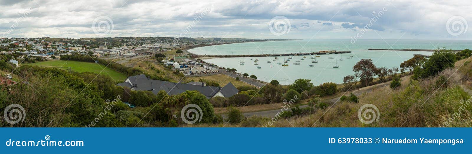 Panoramic view of Oamaru stock image. Image of oamaru - 63978033