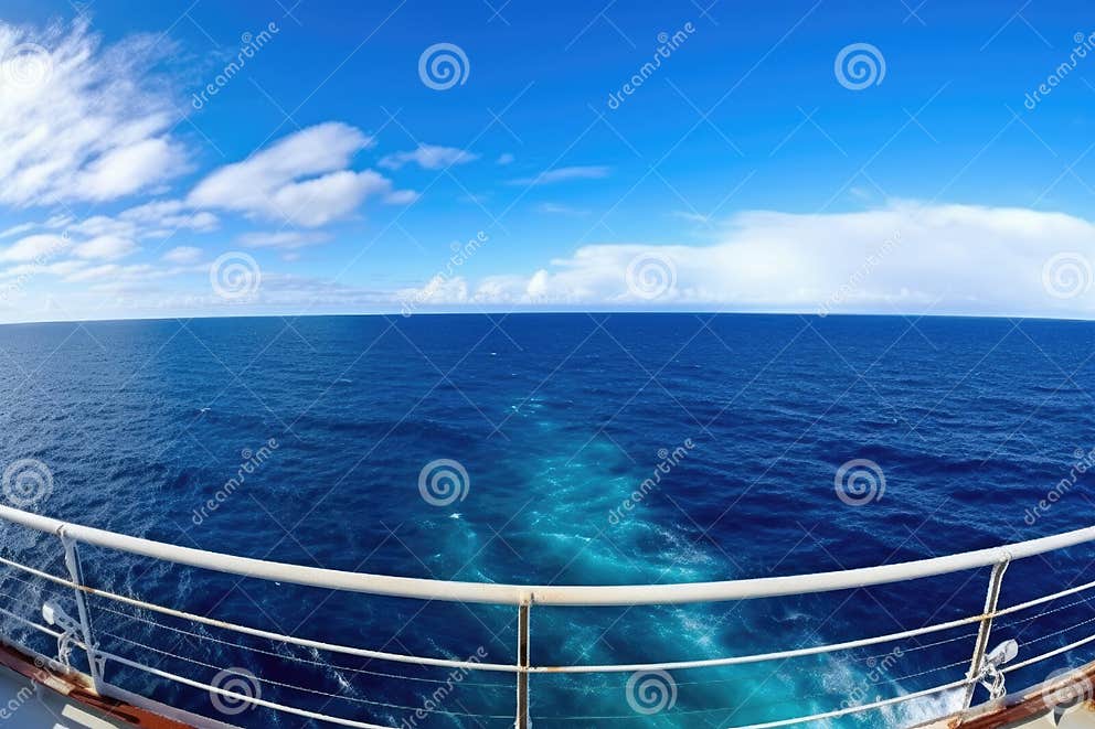 Panoramic View of the Ocean from Ship Deck Stock Image - Image of ...