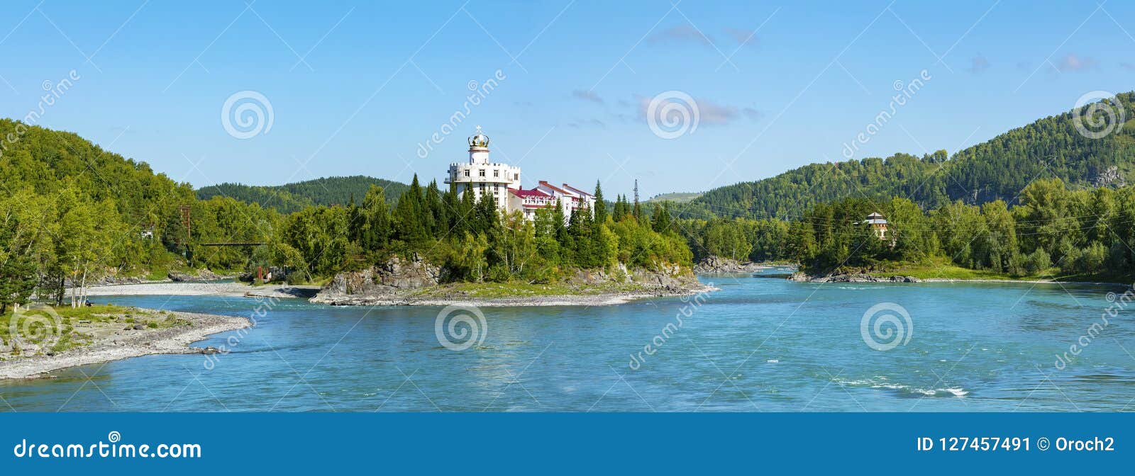 Panoramic View from the Old Aisk Bridge Stock Image - Image of nature ...