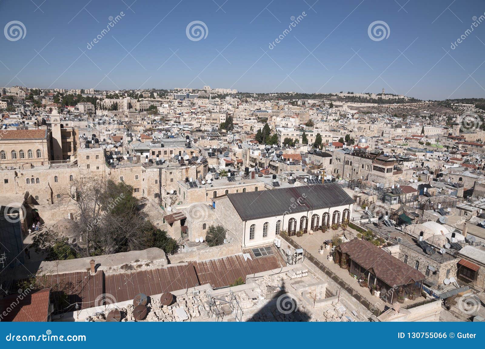 Panoramic View of the Old City Jerusalem Stock Photo - Image of ...