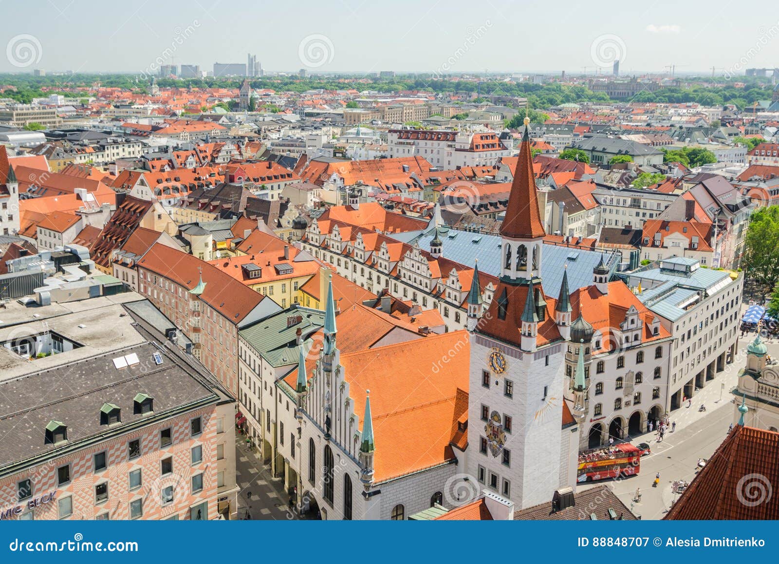Panoramic View of the Old Town Architecture of Munich, Bavaria, Germany ...