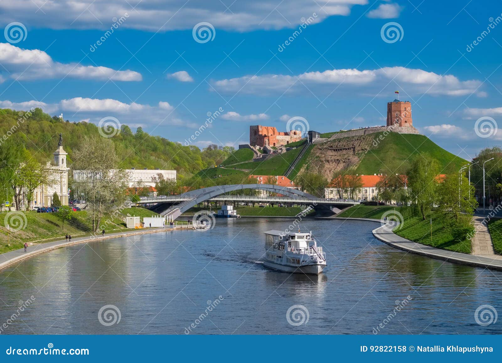 Panoramic View of the Old Town and River Vilia, Vilnius, Lithuania ...