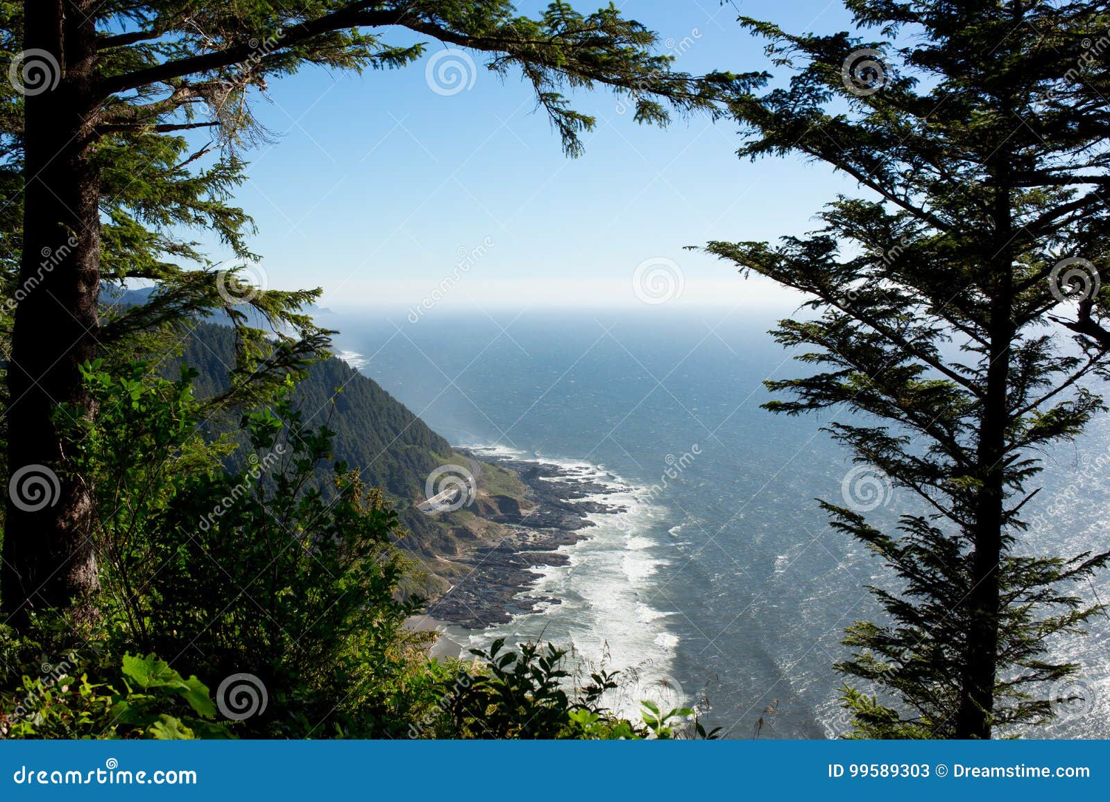 View of the Oregon Coast Line Stock Image - Image of cliff, ocean: 99589303