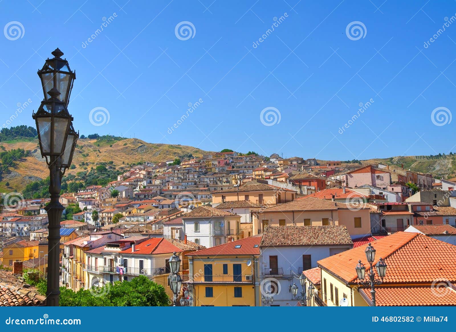 Panoramic View of Oriolo. Calabria. Italy. Stock Photo - Image of ...
