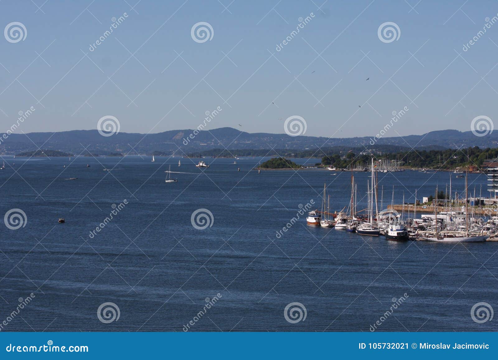 Panoramic View of Oslo Bay in Norway Stock Image - Image of nordic ...