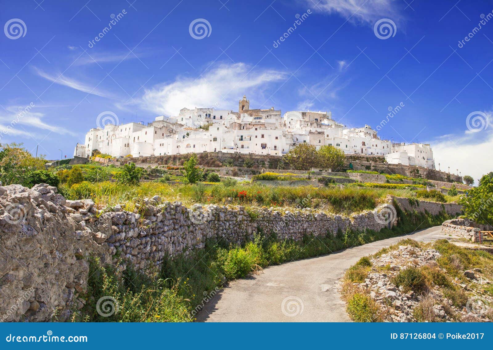 Panoramic View of Ostuni, Puglia, Italy Stock Photo - Image of exterior ...