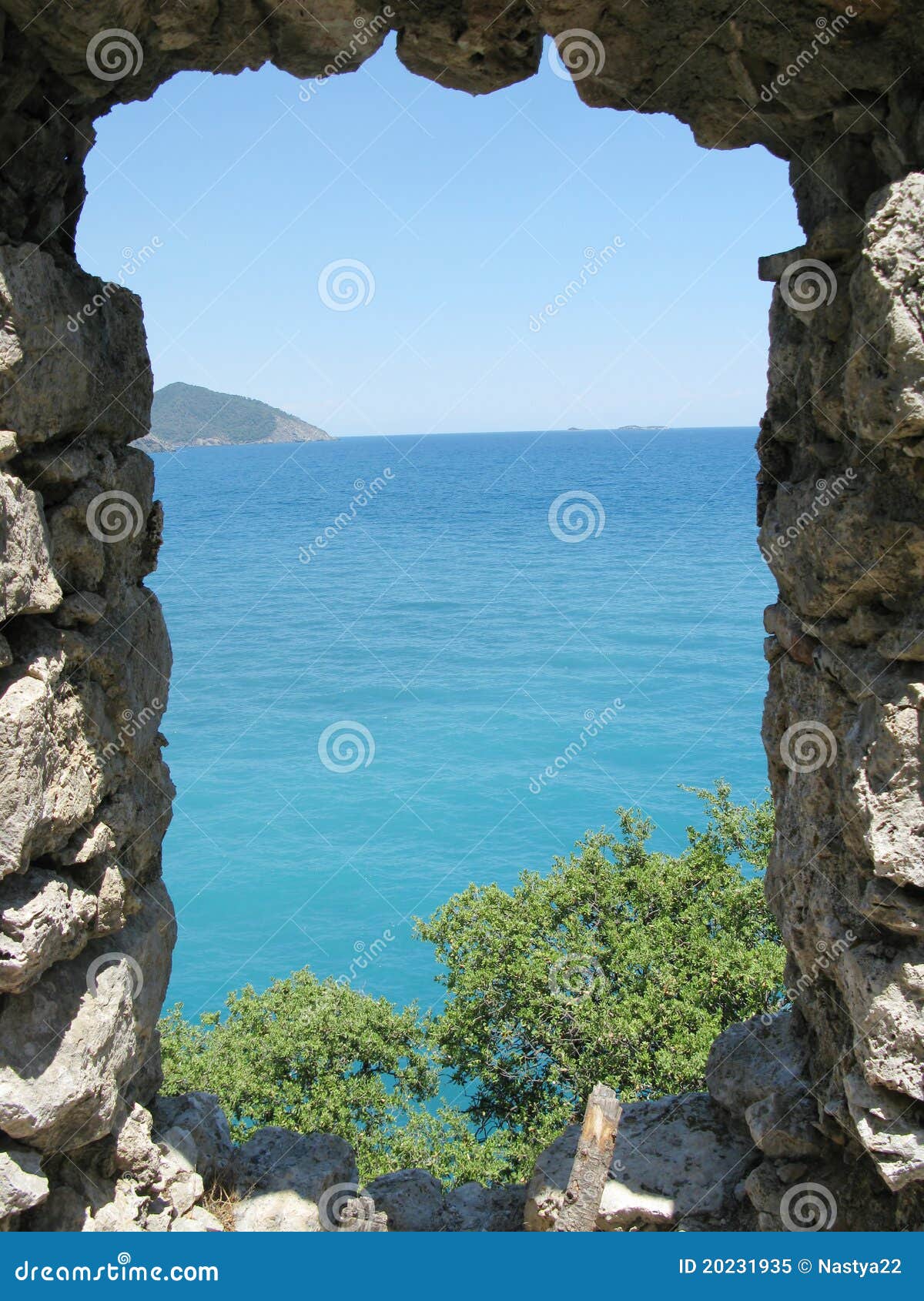 Panoramic View Out of Window in Castle Turkey Stock Image - Image of ...