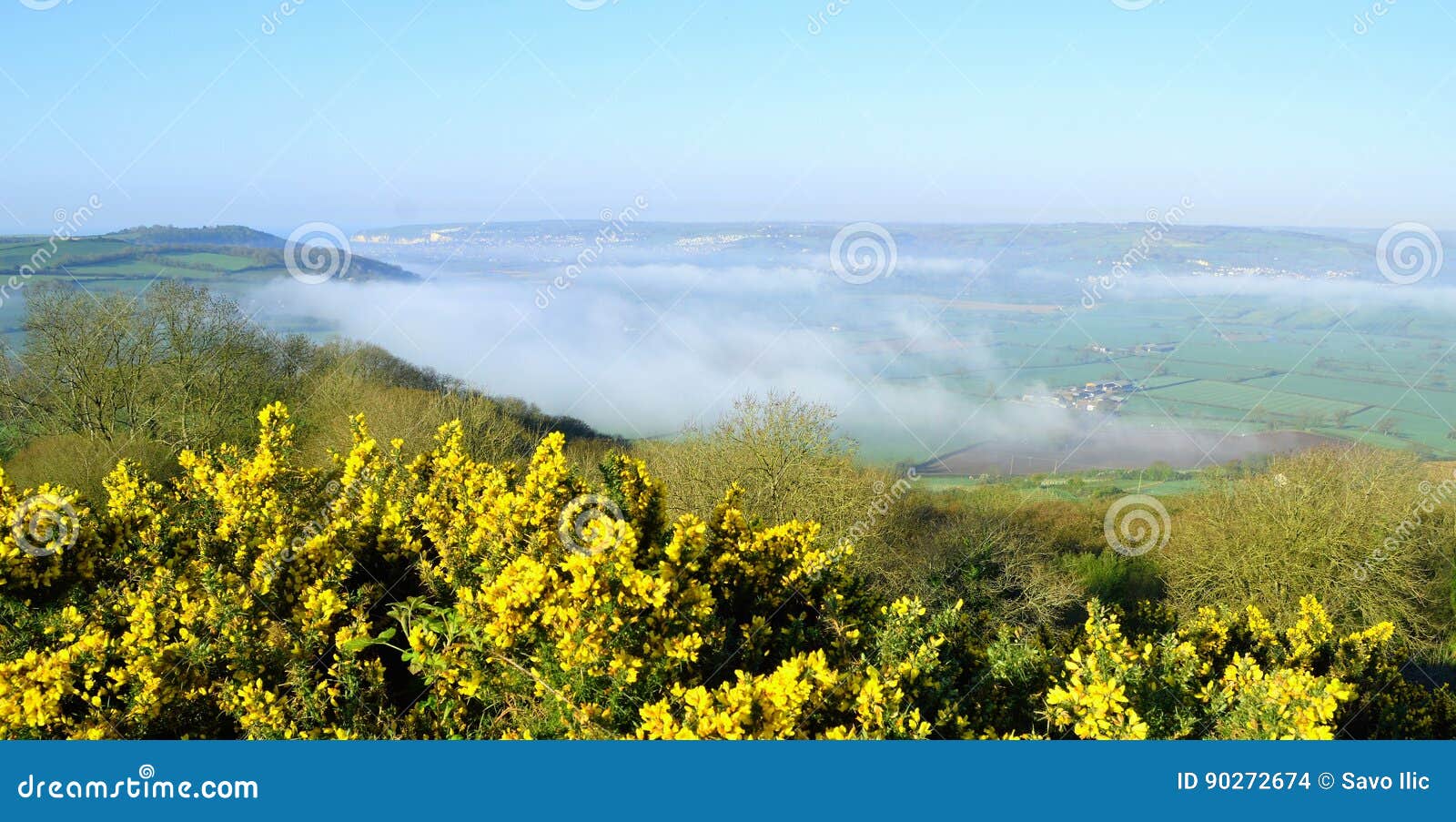 Panoramic View Over Axe Valley Stock Photo - Image of weather, natural ...