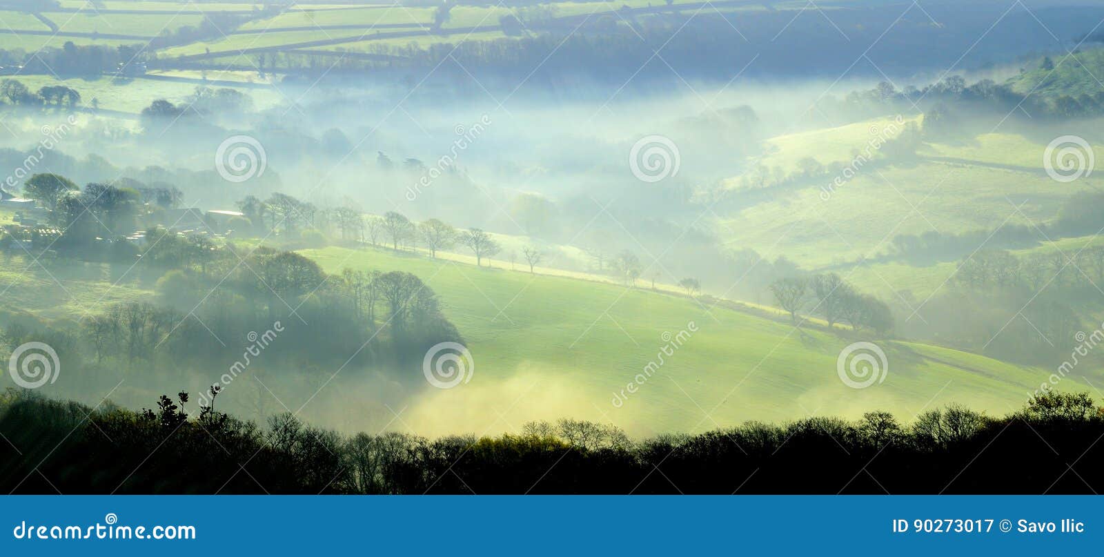 Panoramic View Over Axe Valley Stock Image - Image of beauty, europe ...