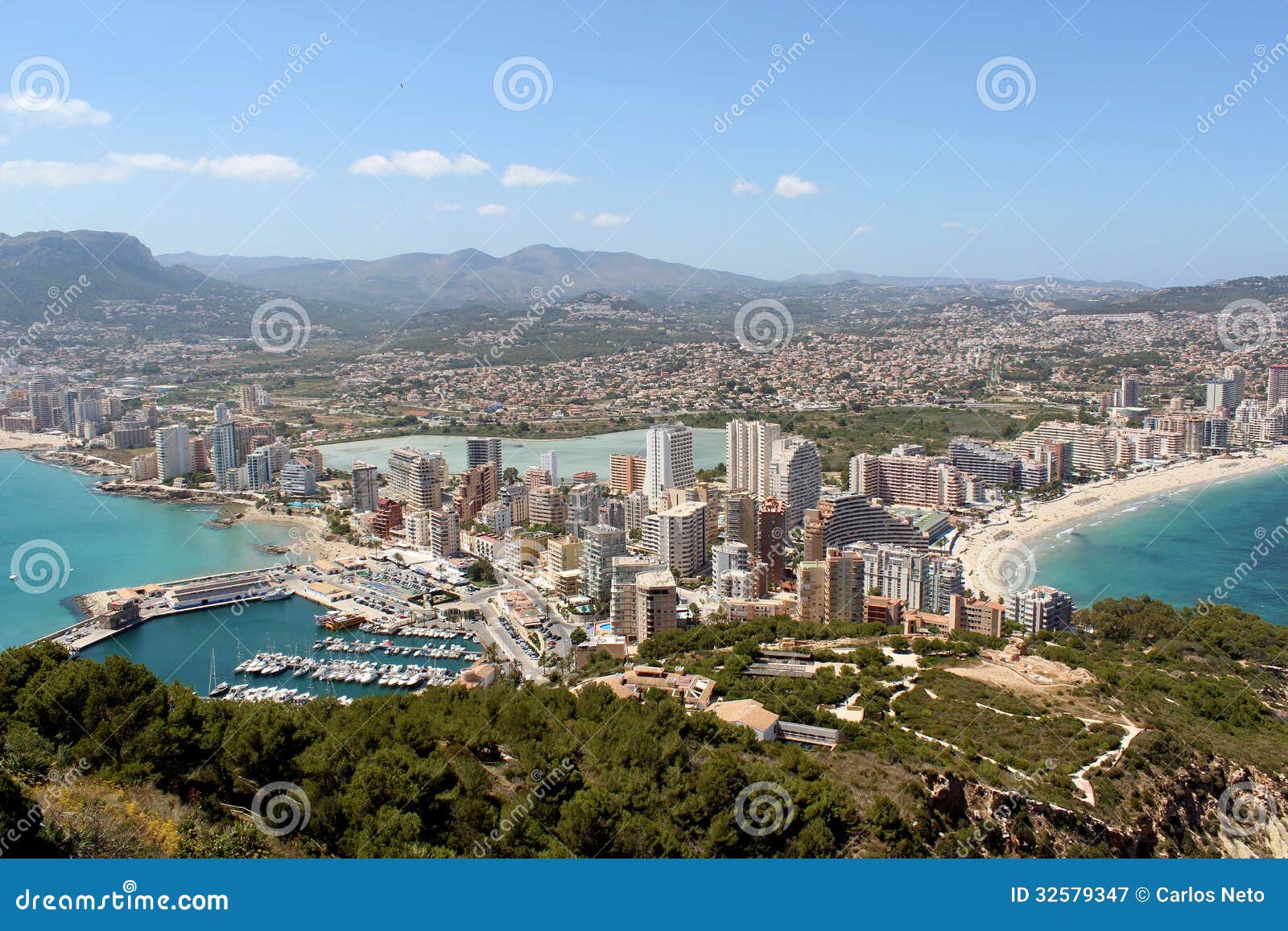 Panoramic View Over Calp (Spain) Stock Image - Image of coastal, ifach ...