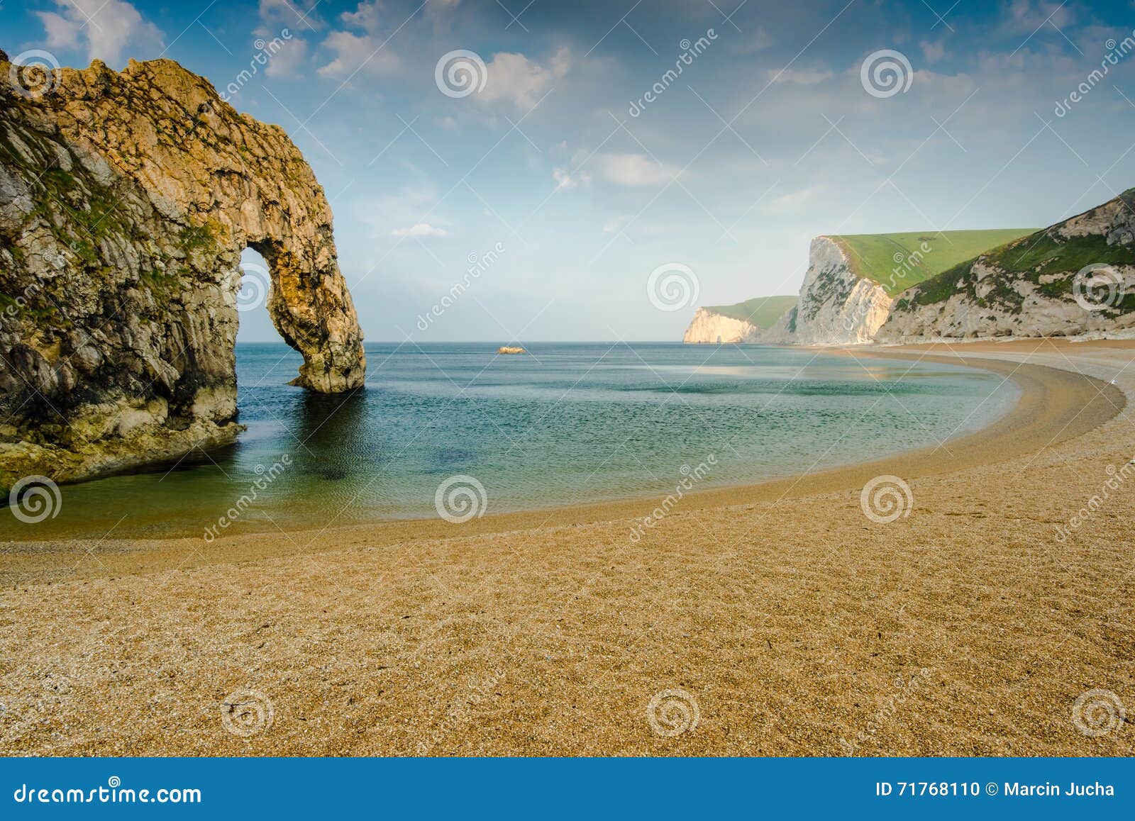 Panoramic View Over Durdle Door Beach Stock Photo - Image of landscape ...