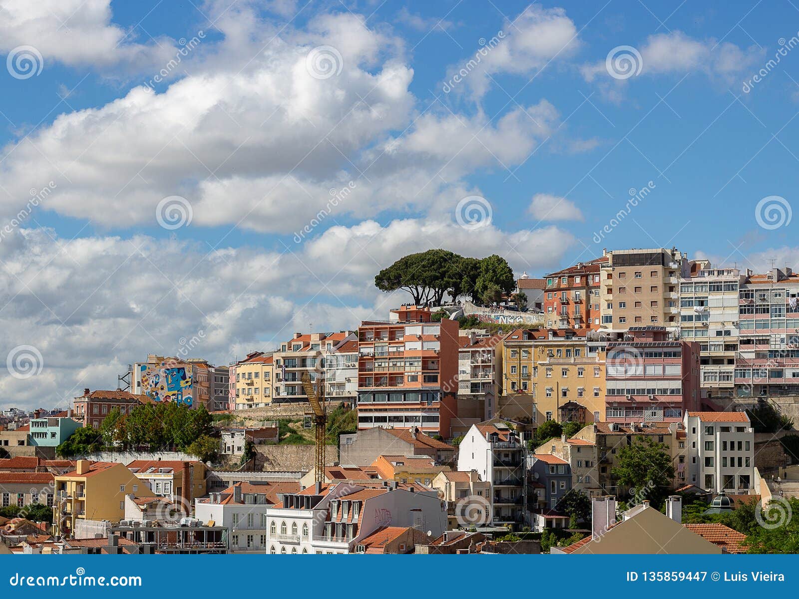 Panoramic view over Lisbon editorial photography. Image of famous ...