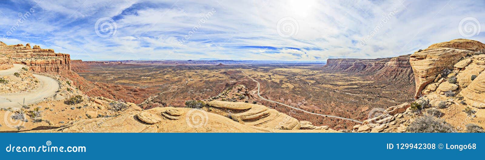 Panoramic View Over Moki Dugway Stock Photo - Image of interest ...