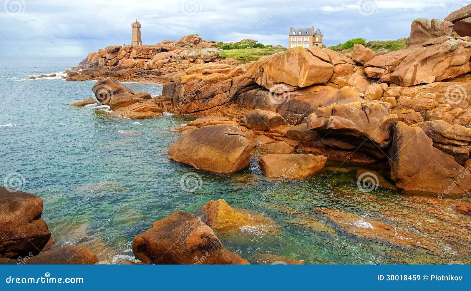 Pink Granite Coast. Brittany, France Editorial Stock Image - Image of ...