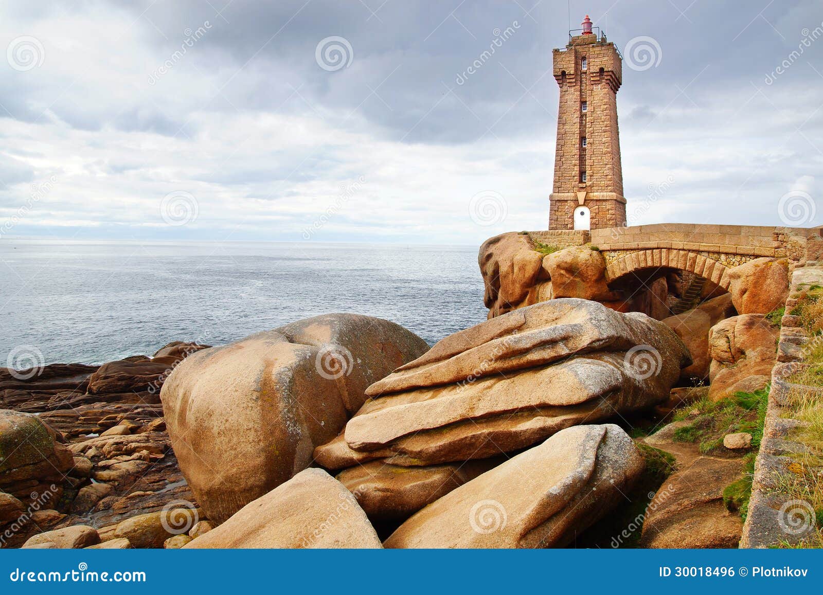 Pink Granite Coast. Brittany, France Stock Photo - Image of ocean ...
