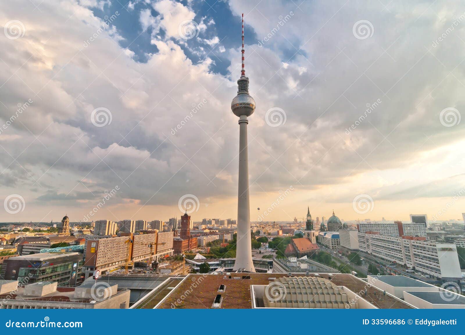 Panoramic View Over Television Tower and Berlin Downtown Editorial ...