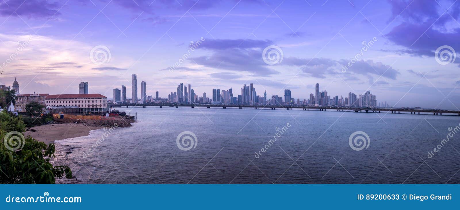 Panoramic View of Panama City Skyline - Panama City, Panama Stock Image ...
