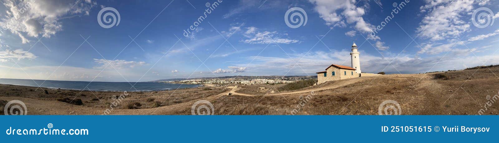 The Panoramic View of Paphos Lighthouse Stock Image - Image of ...
