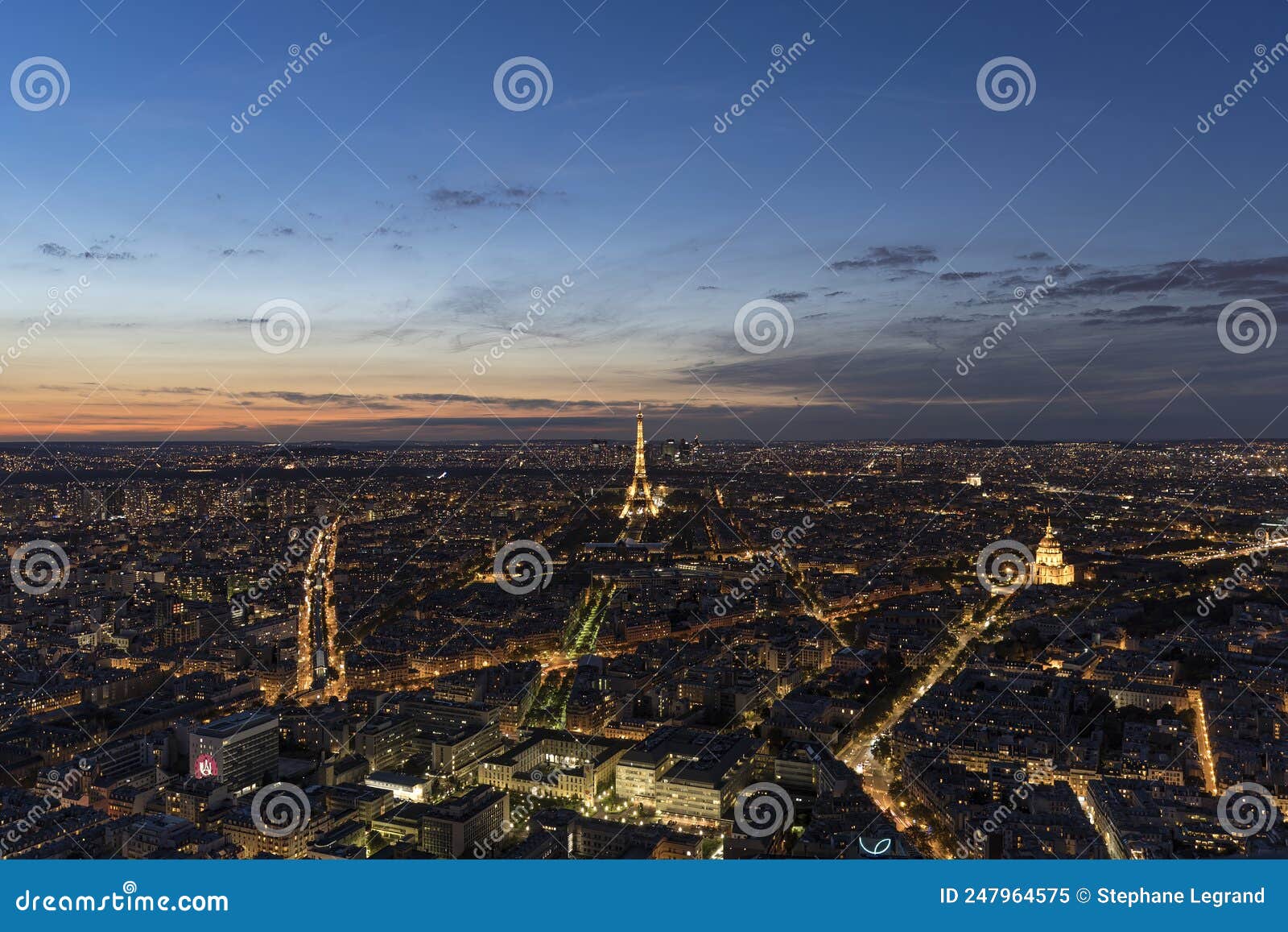 Panoramic View of Paris with the Eiffel Tower Stock Image - Image of ...